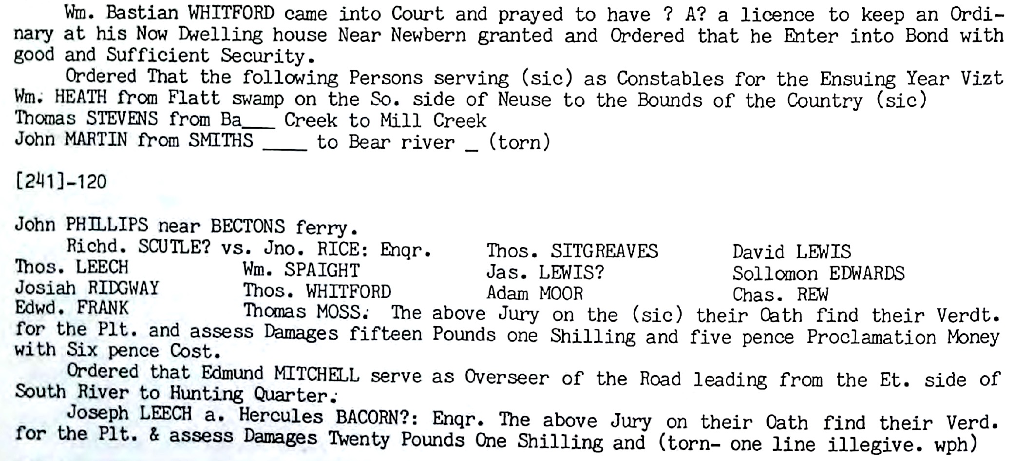 The Whitford Family of Craven County - East Carolina Roots - Since 2007